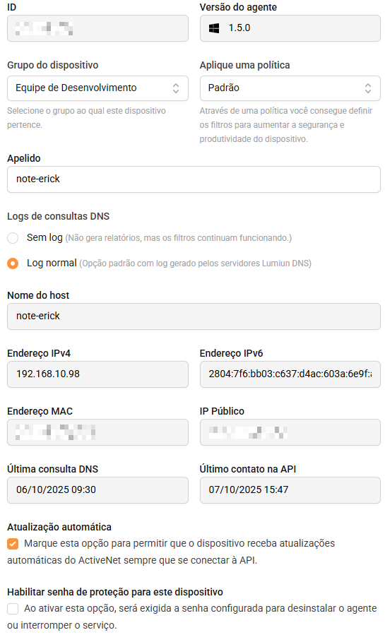 Configurando o ActiveNet